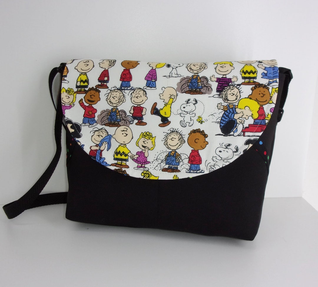 Peanuts Gang Purse Messenger Bag - Fabric Tote Bag - Cross Body Purse ...