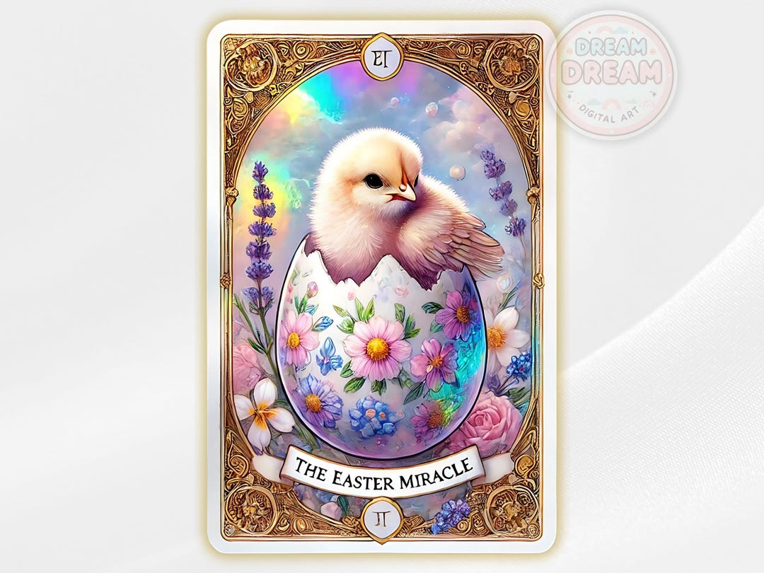 The Easter Miracle Tarot PNG - Holographic Easter Deck, Instant Digital ...