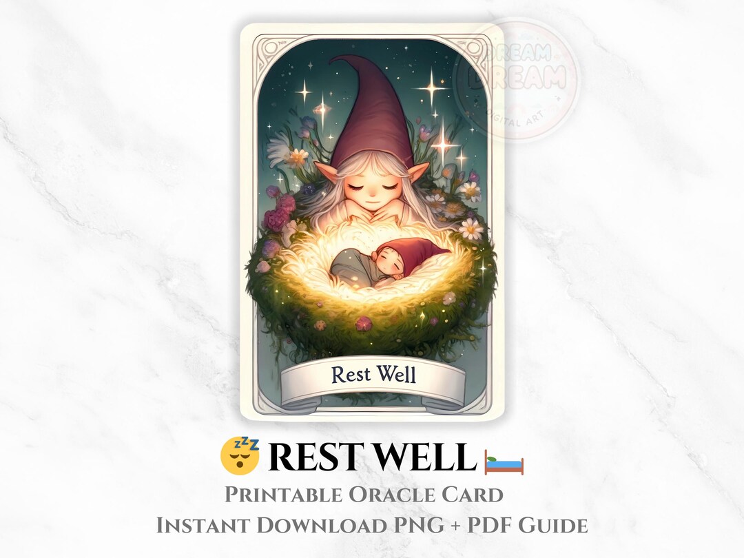 REST WELL Oracle Card – Printable Soft Light Deck for Emotional Healing ...