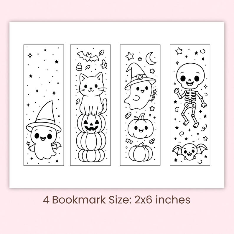 Halloween Coloring Bookmarks – DIY Activity (PDF & PNG) - Etsy