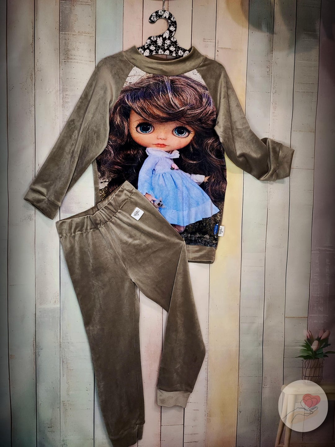 Handmade Gray Soft Velor Tracksuit With Doll for Girls - Etsy