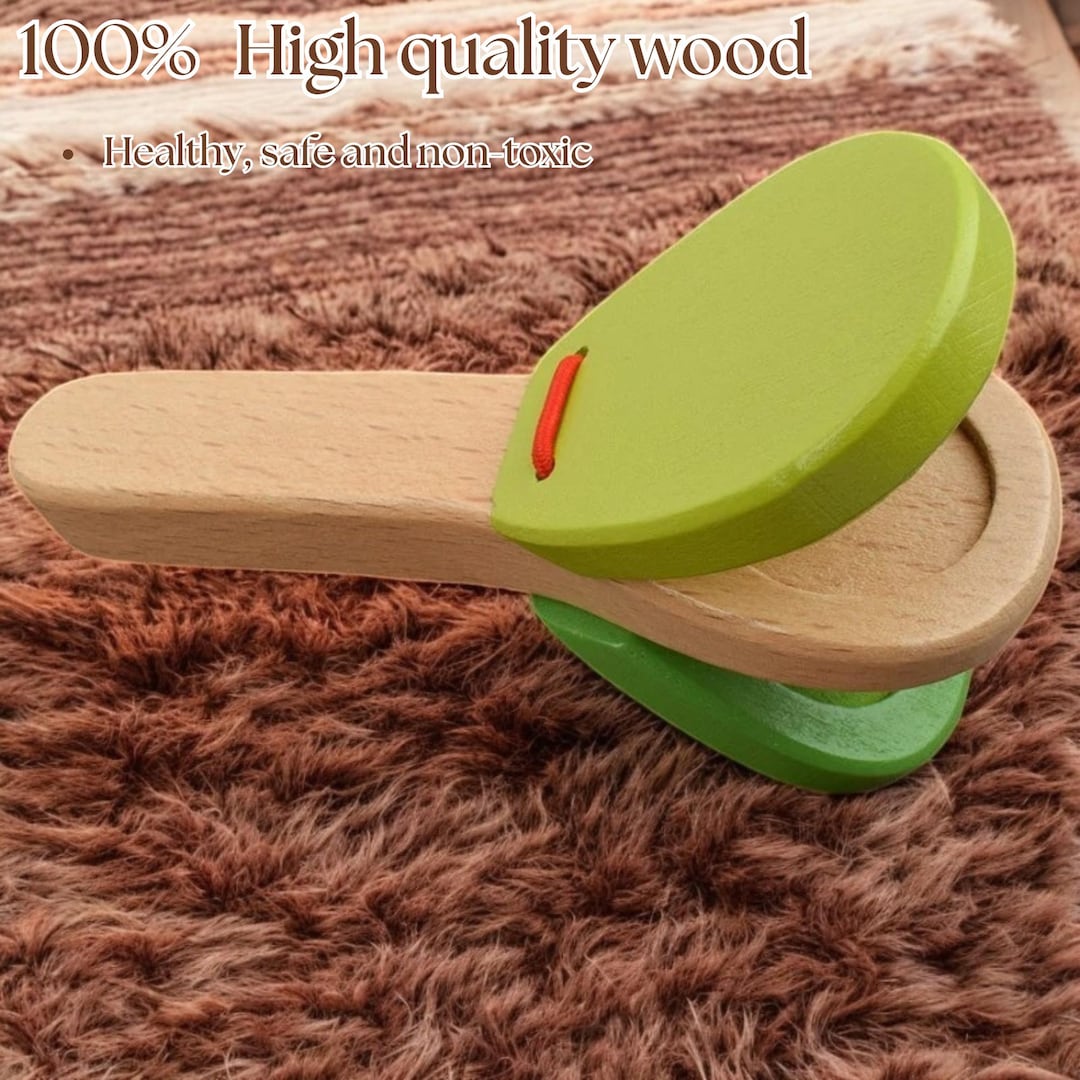 Montessori Wooden Percussion Instrument, Orff Green Clap Toy for Kids ...