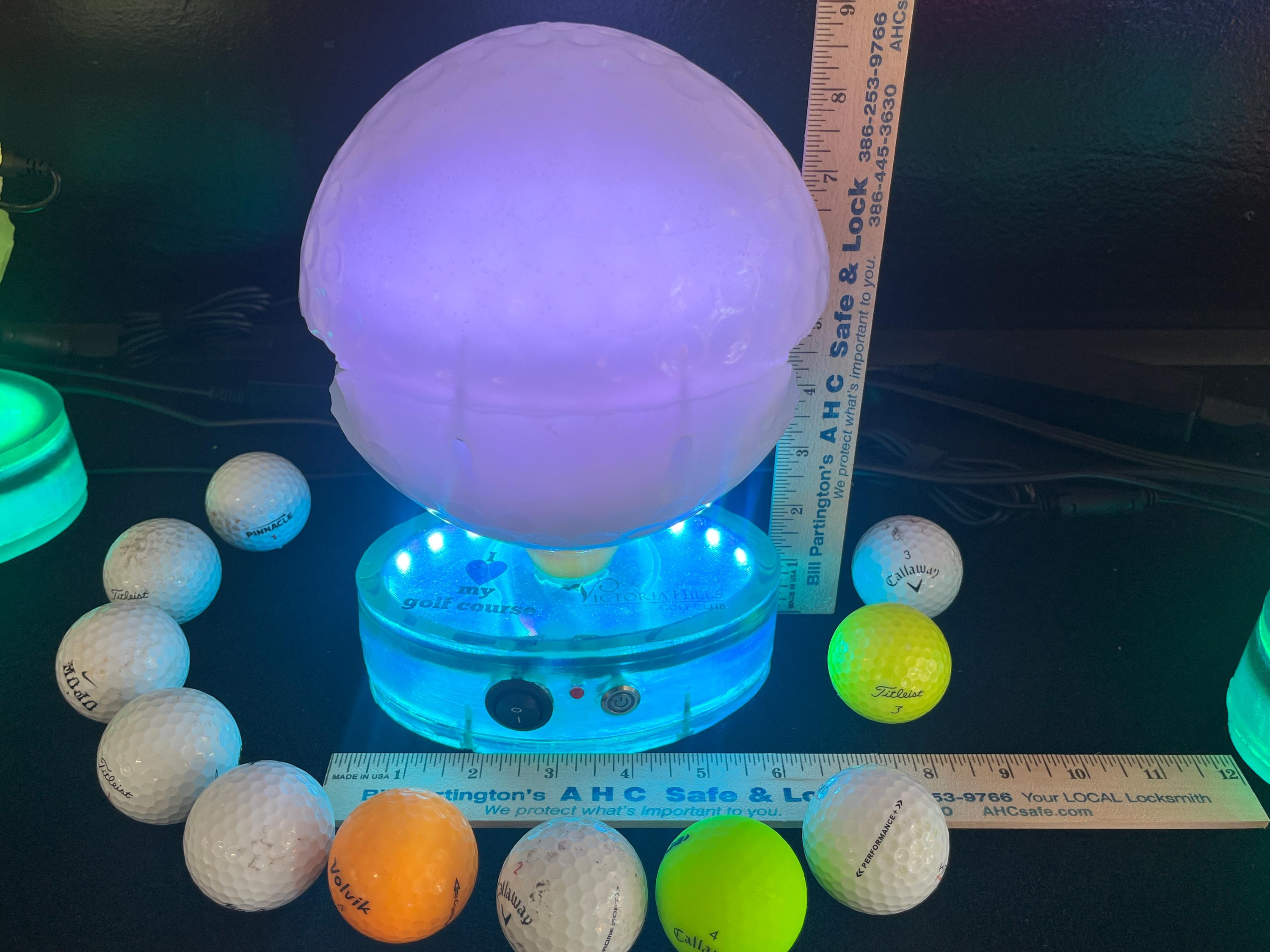 Golf Ball Shaped Computer Tower on Tee on Green With RGB Lights - Etsy