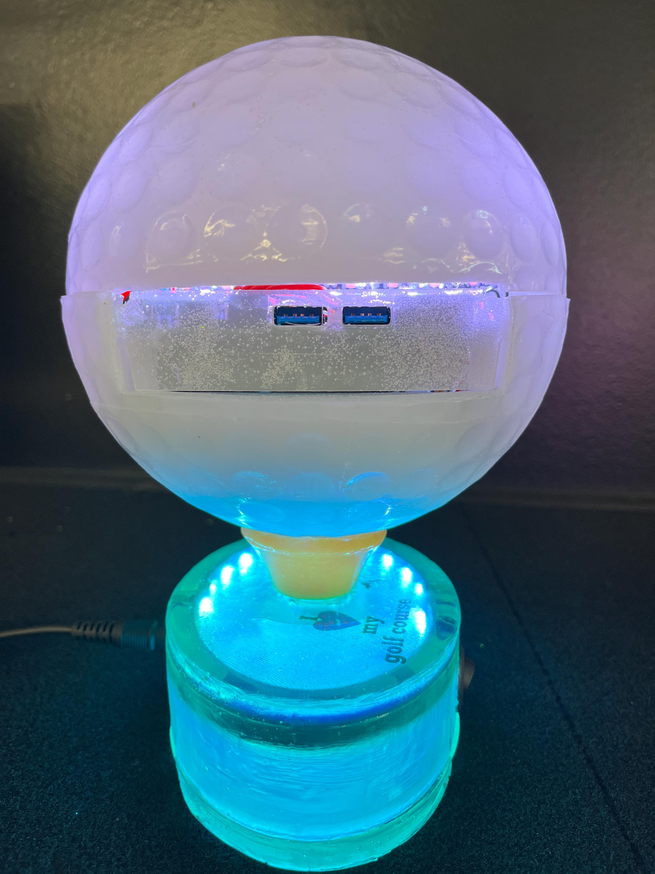 Golf Ball Shaped Computer Tower on Tee on Green With RGB Lights - Etsy