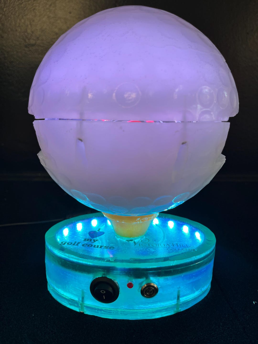 Golf Ball Shaped Computer Tower on Tee on Green With RGB Lights - Etsy