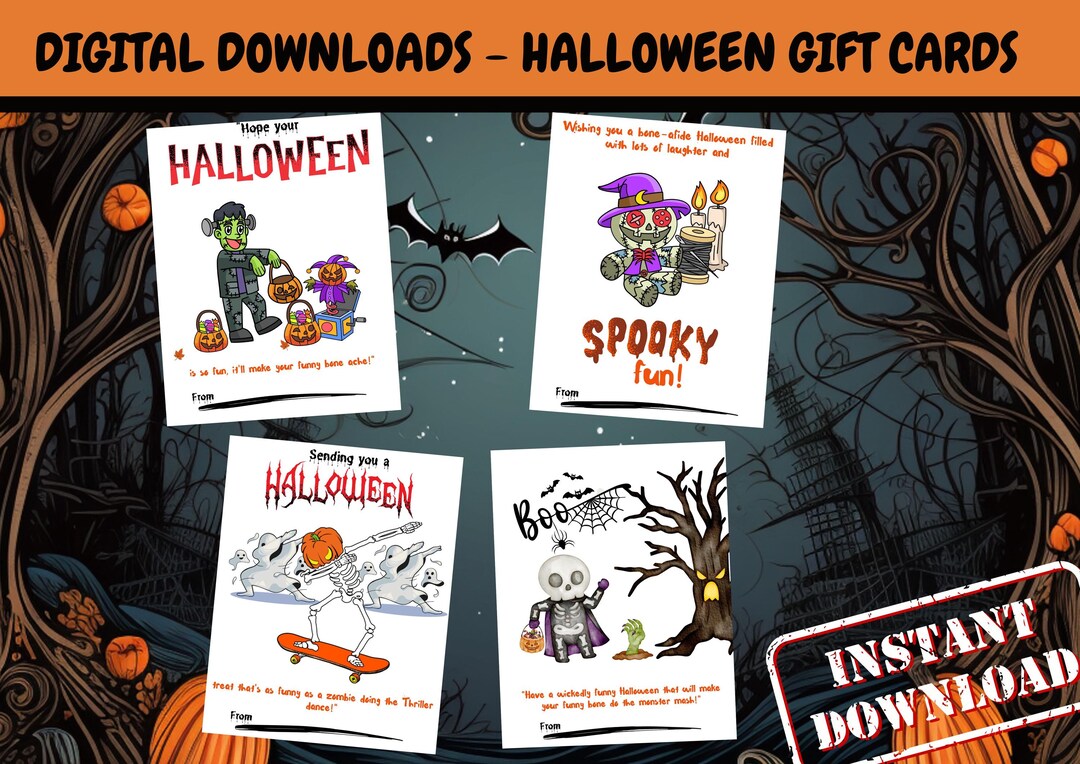 Digital Halloween Card Printable Printable Halloween Card Printable ...