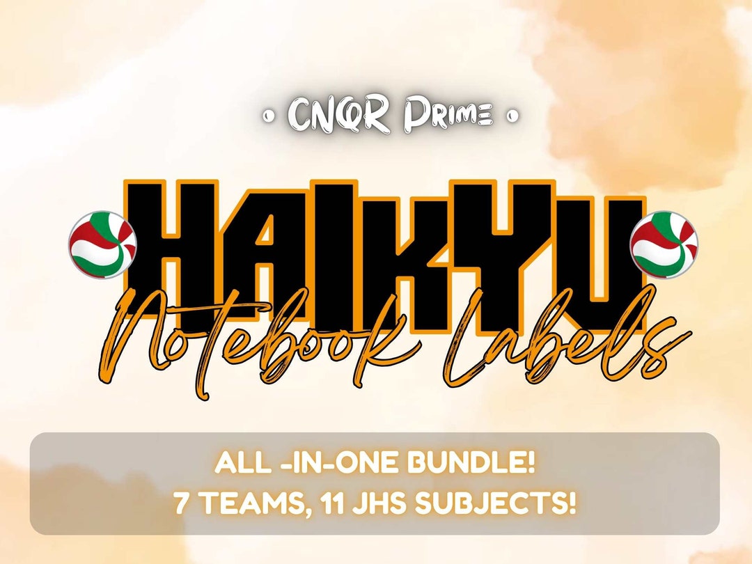 Printable HAIKYUU-THEMED Notebook Labels BUNDLED - Etsy