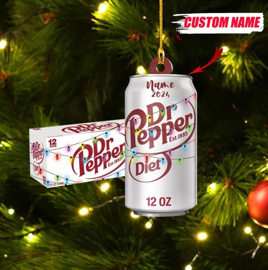 Diet Dr Pepper Ornament, Custom Dr Pepper Christmas Ornament, Soft ...