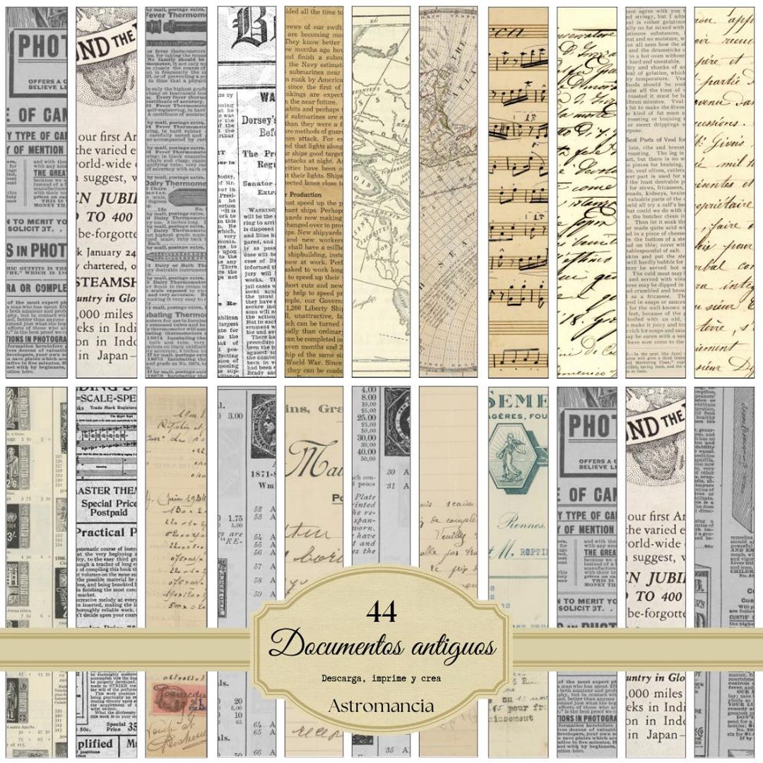 Old Documents | 44 Various Vintage Documents | Digital Download ...