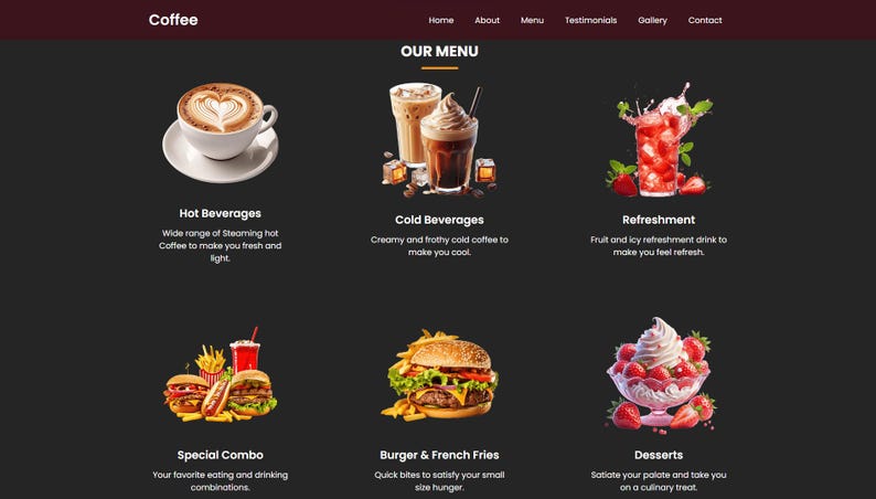 Responsive Coffee Shop Website Template – Customizable HTML/CSS/JS ...