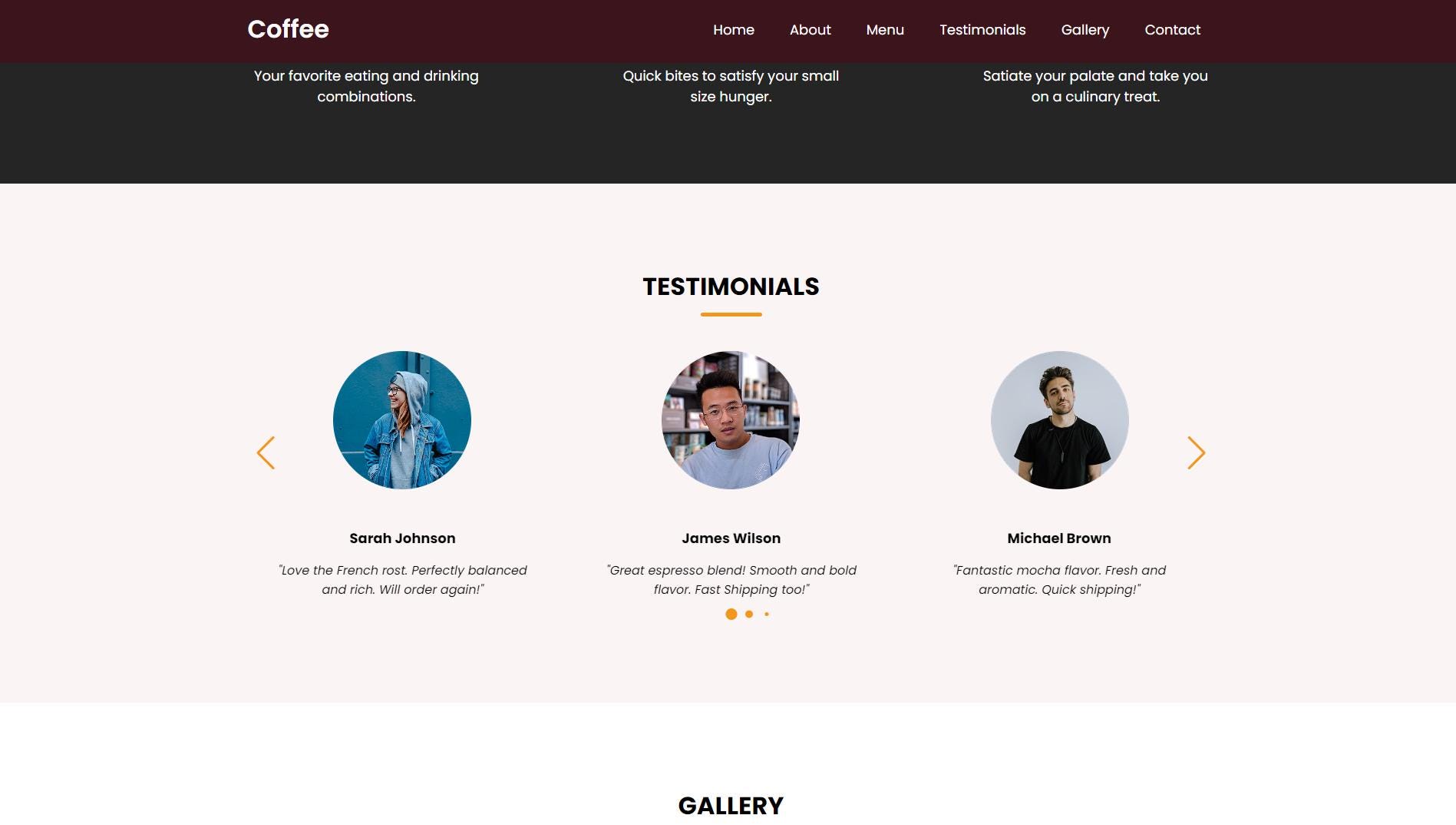 Responsive Coffee Shop Website Template – Customizable HTML/CSS/JS ...