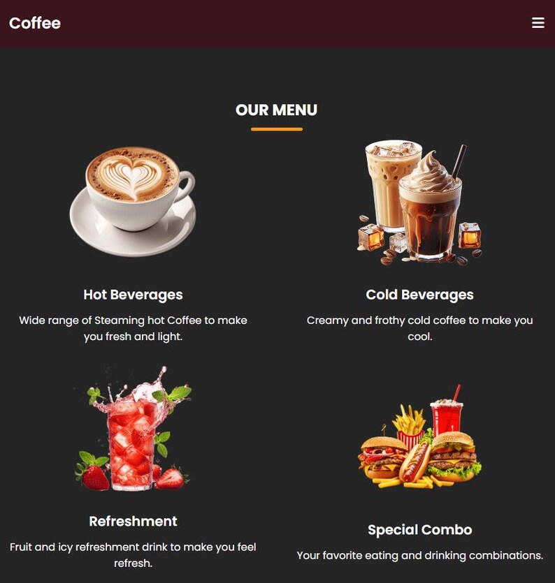 Responsive Coffee Shop Website Template – Customizable HTML/CSS/JS ...