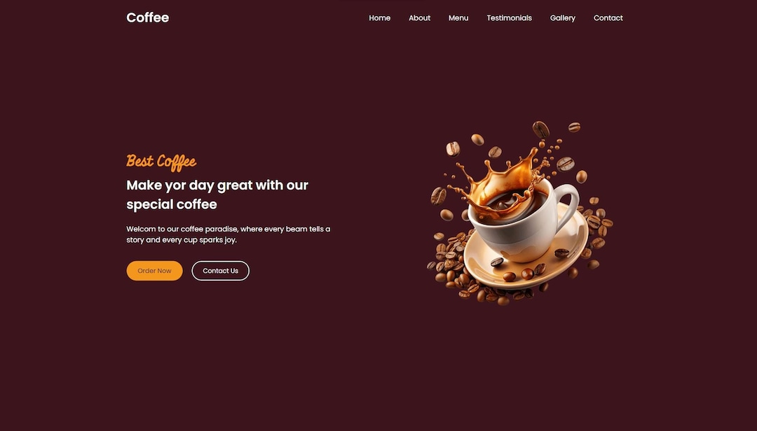 Responsive Coffee Shop Website Template Customizable Htmlcssjs 8613