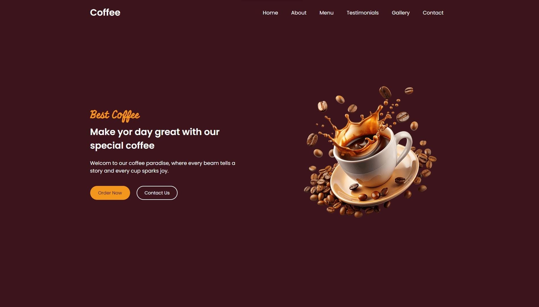 Responsive Coffee Shop Website Template – Customizable HTML/CSS/JS ...