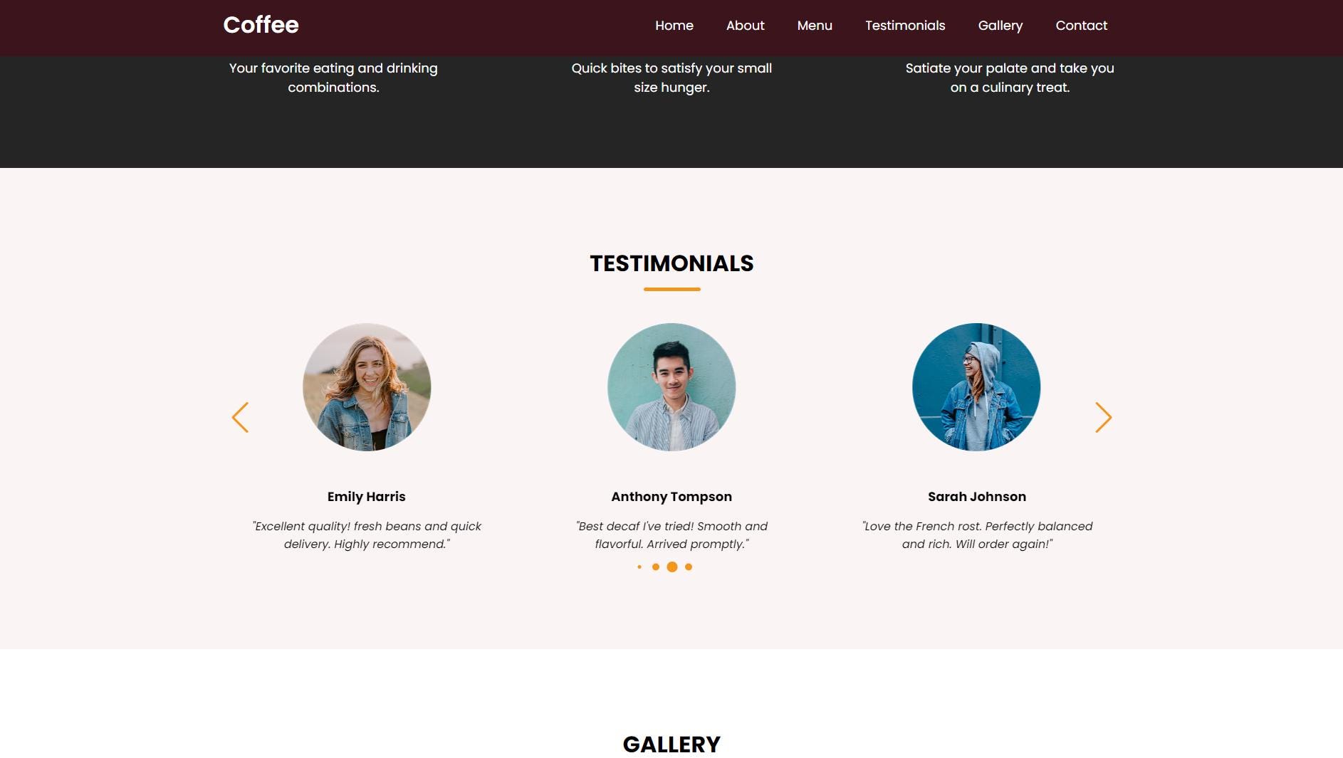 Responsive Coffee Shop Website Template – Customizable HTML/CSS/JS ...