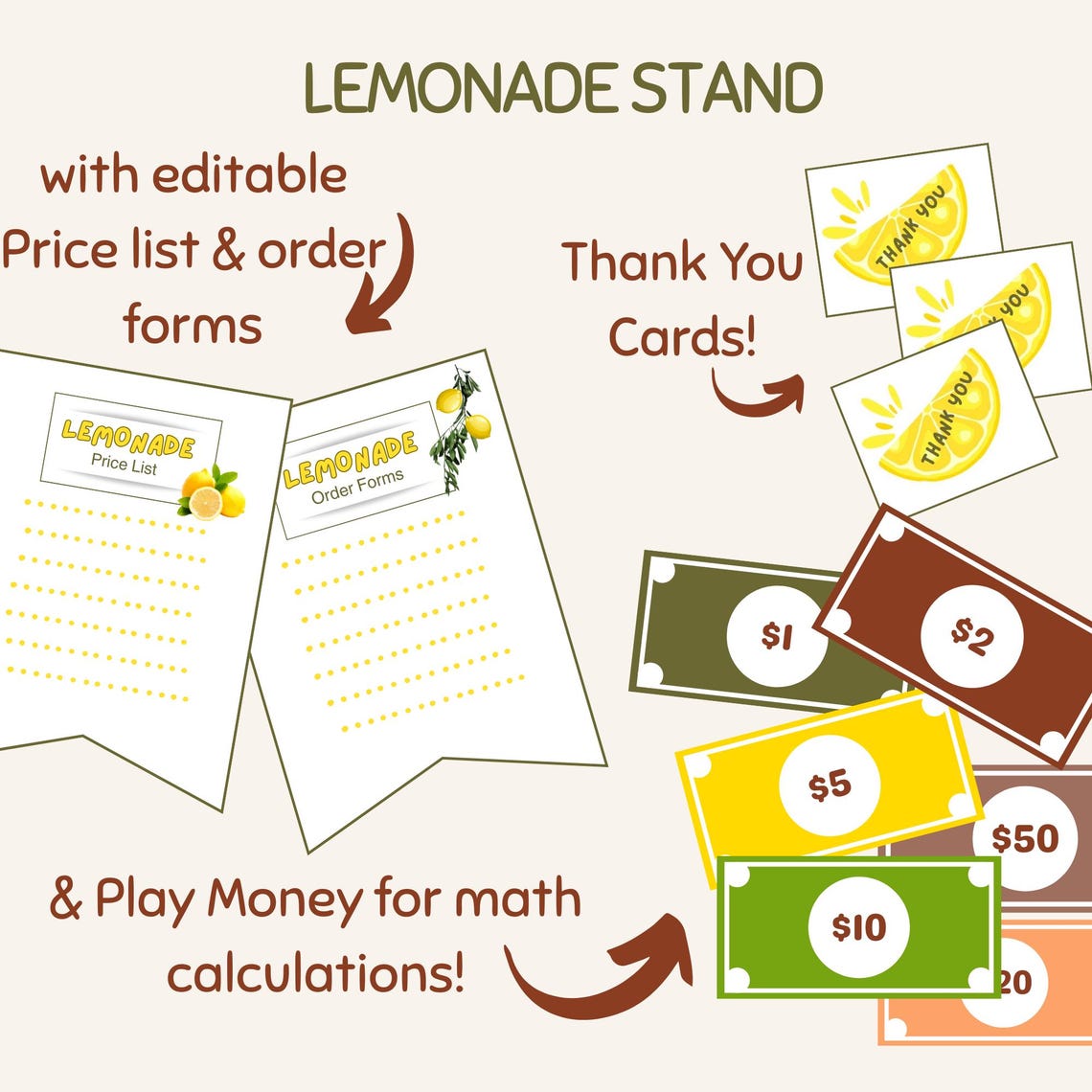 Lemonade Stand Dramatic Play Printable Kit | Summer Activity ...