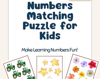 Numbers Matching Puzzle for Kids – Printable Preschool Activity, Number ...
