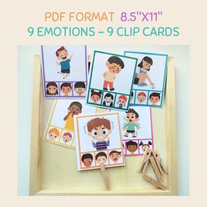Emotions Clip Cards: Social Emotional Learning Game (printable Activity ...