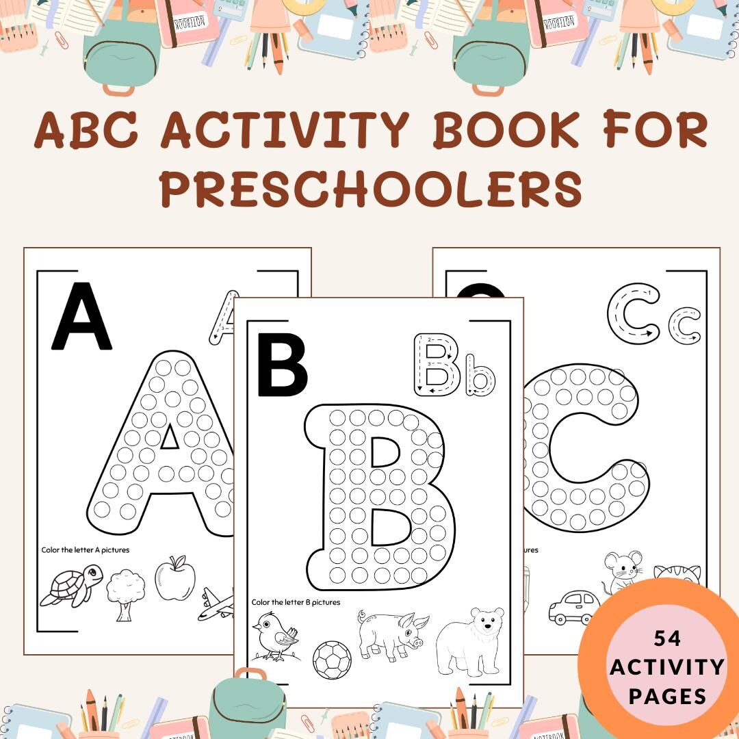 Learn the Abcs Through Play! A-Z Activity Book With Mini Dots for ...