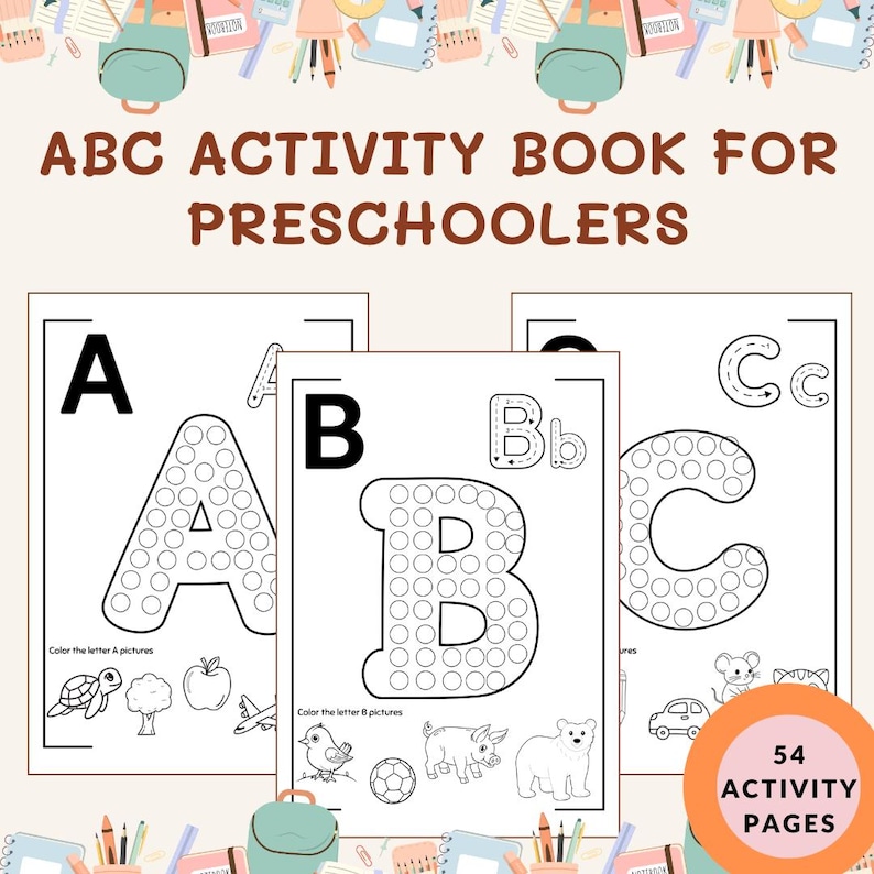 Learn the Abcs Through Play! A-Z Activity Book With Mini Dots for ...