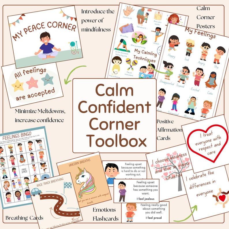 Calm Corner Kit for Kids | Toddler Feelings & Coping Skills Printable ...