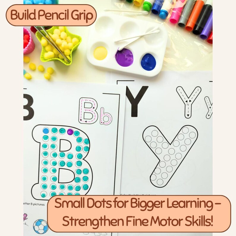 Learn the Abcs Through Play! A-Z Activity Book With Mini Dots for ...