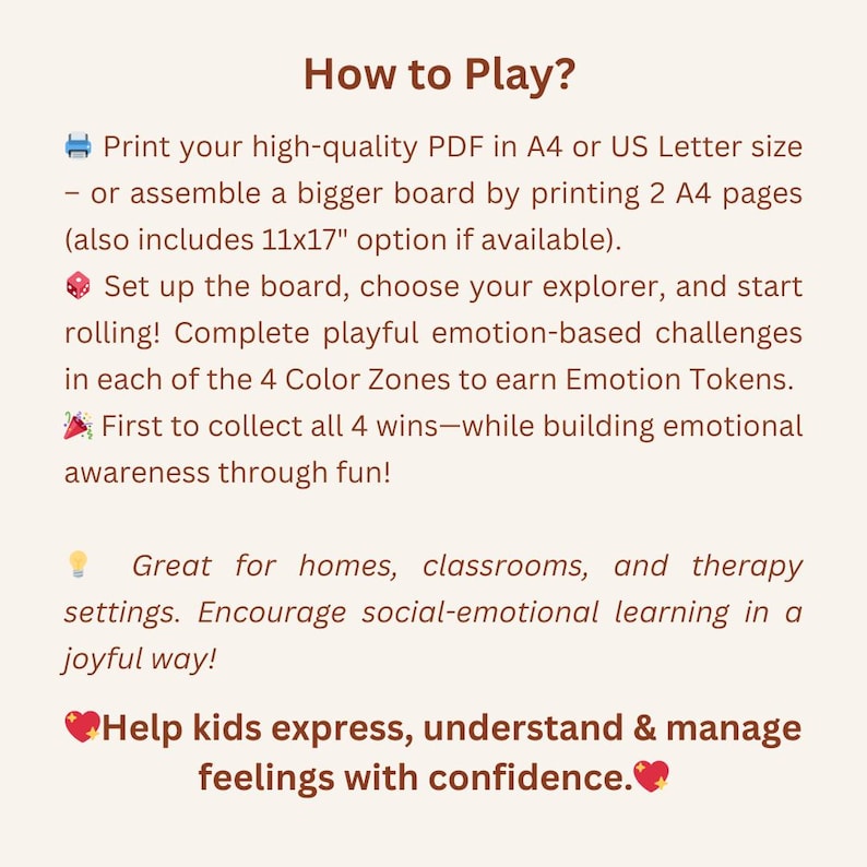 Emotions Explorers Game: Printable Board Game for Kids (DIY) - Etsy