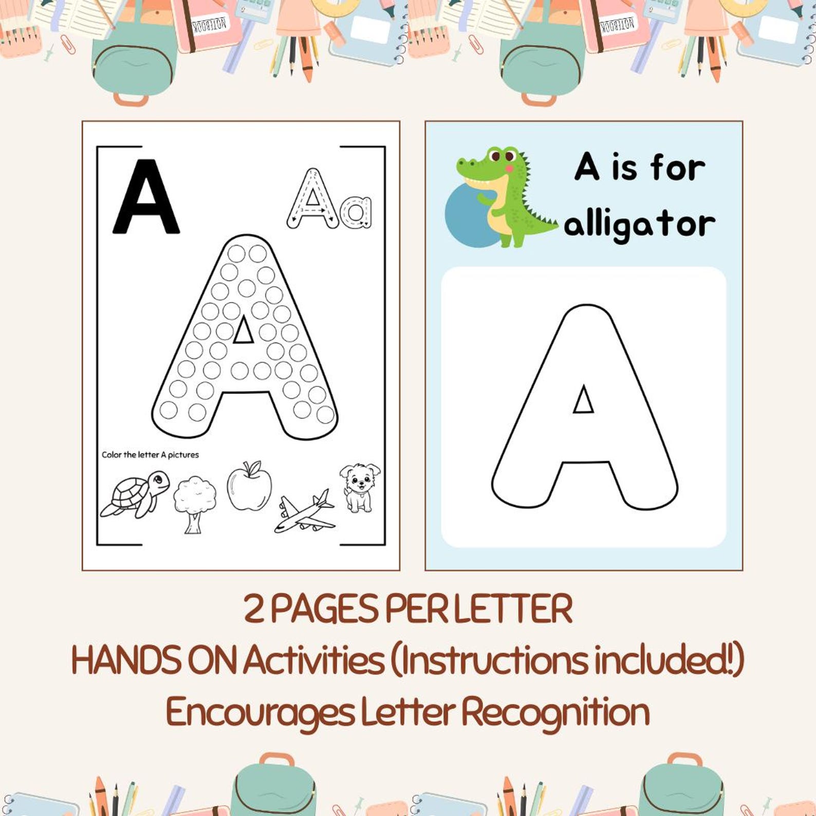 Learn the Abcs Through Play! A-Z Activity Book With Mini Dots for ...