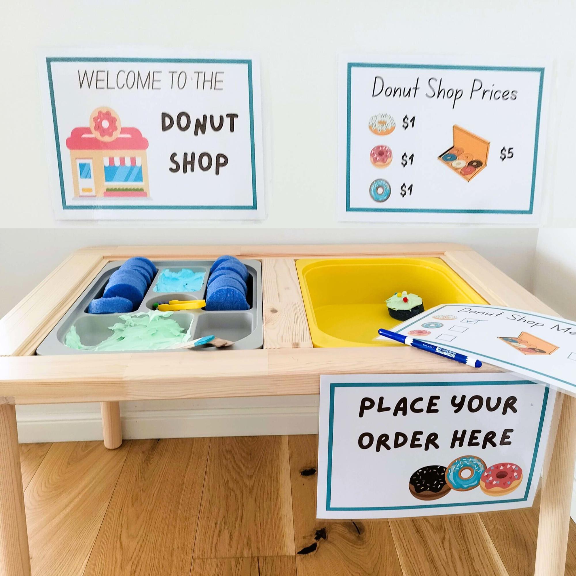 Donut Shop Dramatic Play Pack, Printable Pretend Play | Preschool ...