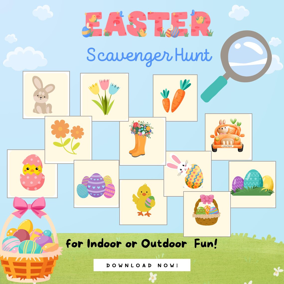 Easter Scavenger Hunt for Kids – Indoor or Outdoor Printable Game – Fun ...