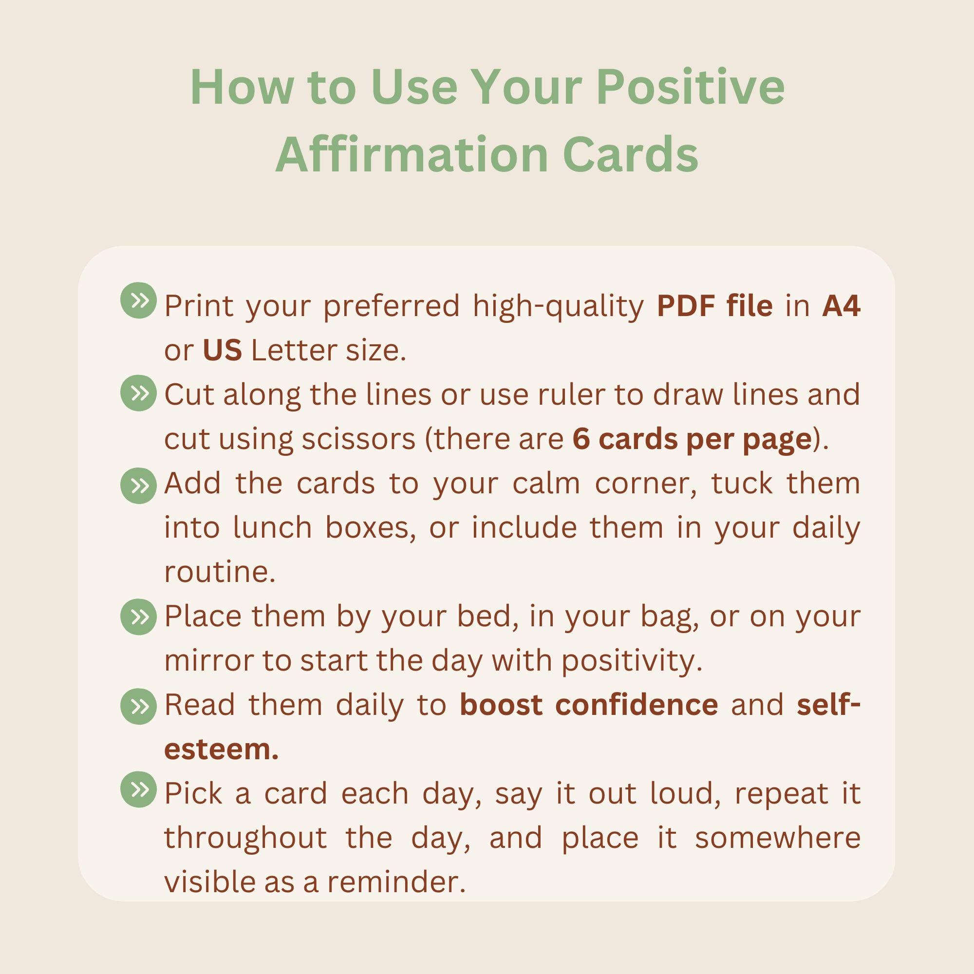 Children Affirmation Cards PDF | Mindfulness & Social Skills Activities ...