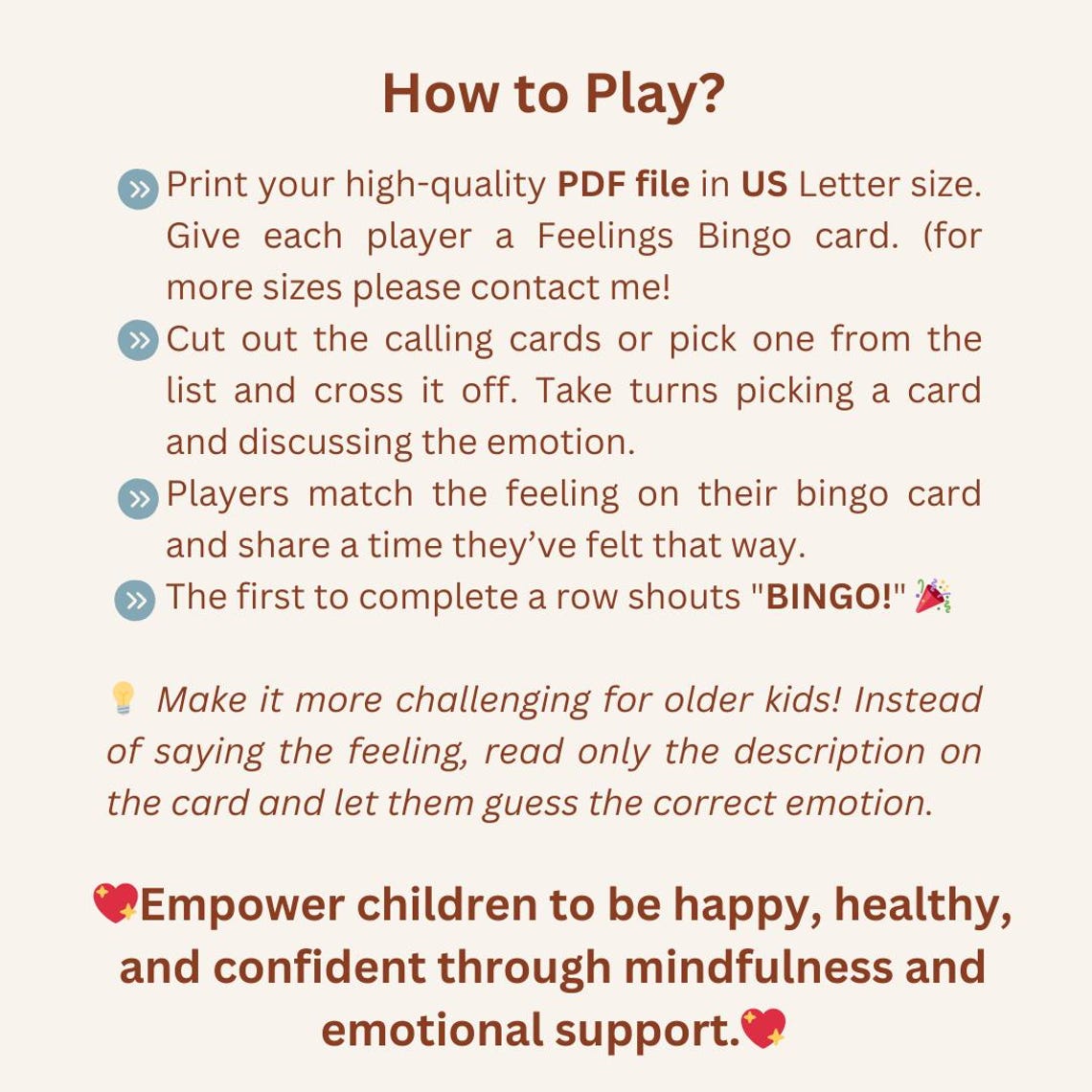 Feelings Bingo Game for Kids | Emotions Learning Activity | Printable ...