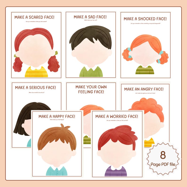 Play Dough Mat Faces for Emotions and Feelings, Playdough Activity ...
