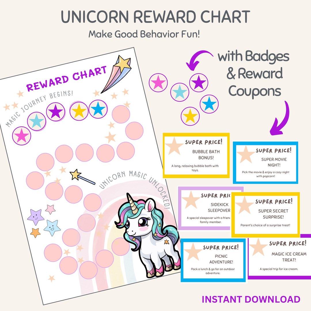 Printable Reward Chart for Kids Toddler Goal Chart Printable Kids ...