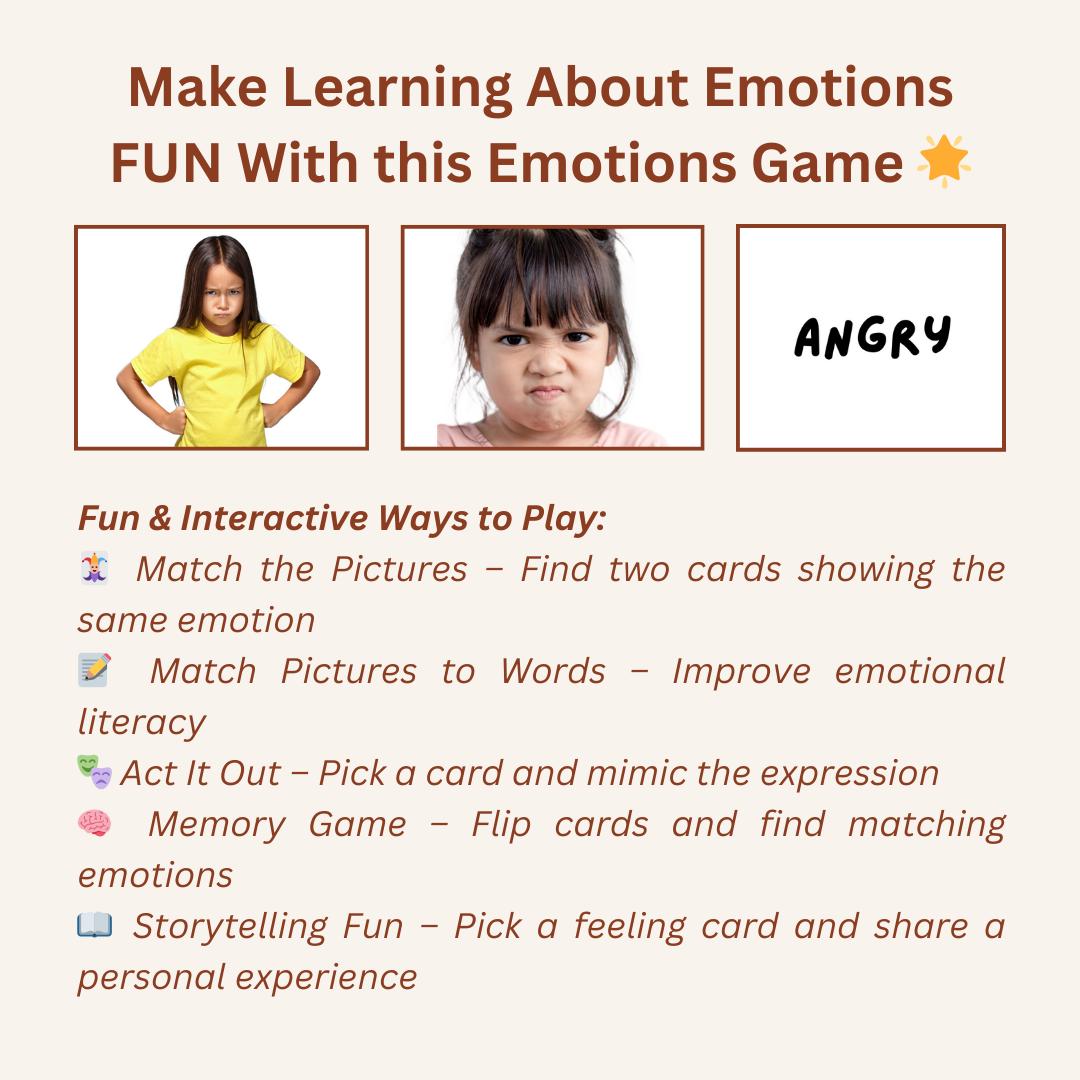 Emotions Matching Game – Printable Feelings Flashcards | Montessori ...
