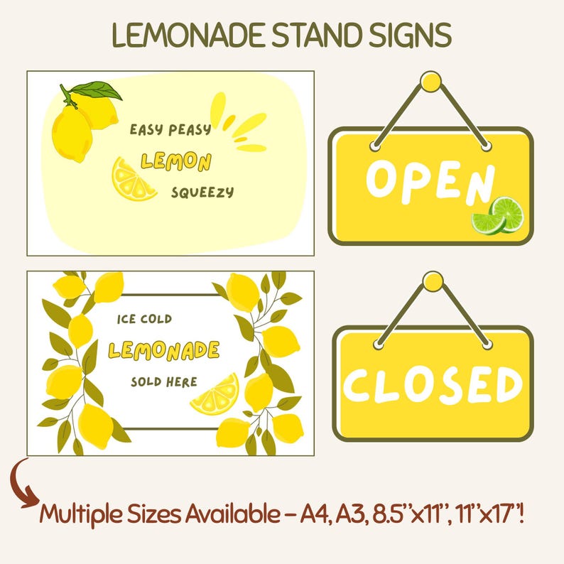 Lemonade Stand Dramatic Play Printable Kit: Preschool Activity (PDF) - Etsy