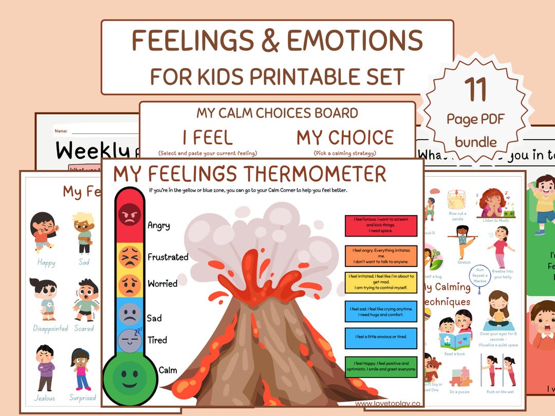 Feelings Emotions Coping Skills Printable Poster Bundle Handouts for ...