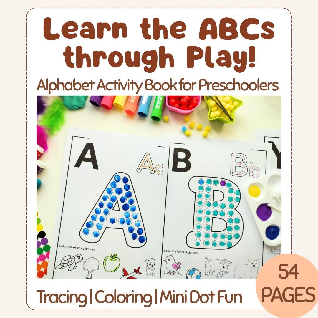 Alphabet Letters for Kids Crafts, Preschool Coloring Alphabet Craft ...