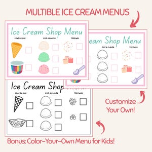Ice Cream Shop Dramatic Play Printables: Preschool & Kindergarten ...