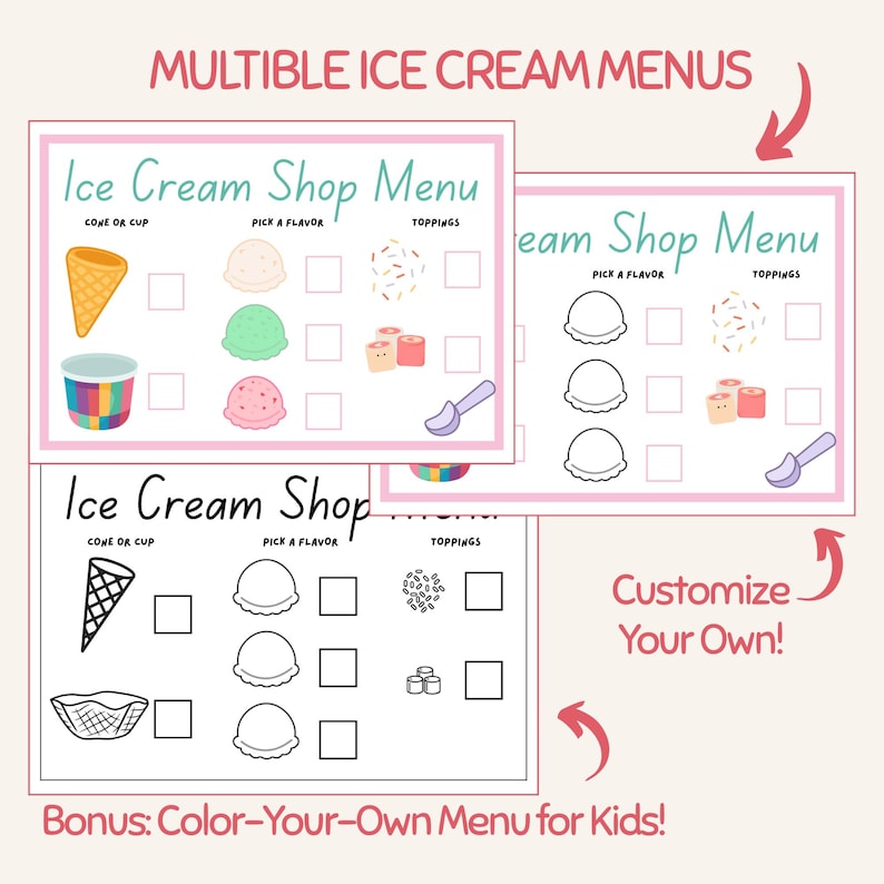 Ice Cream Shop Dramatic Play Printables | Pretend Play Ice Cream Stand ...