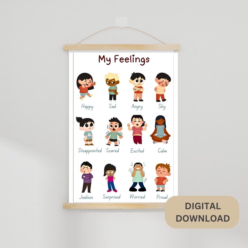 Calm Corner Poster Set: Feelings Chart & Calming Techniques (digital ...