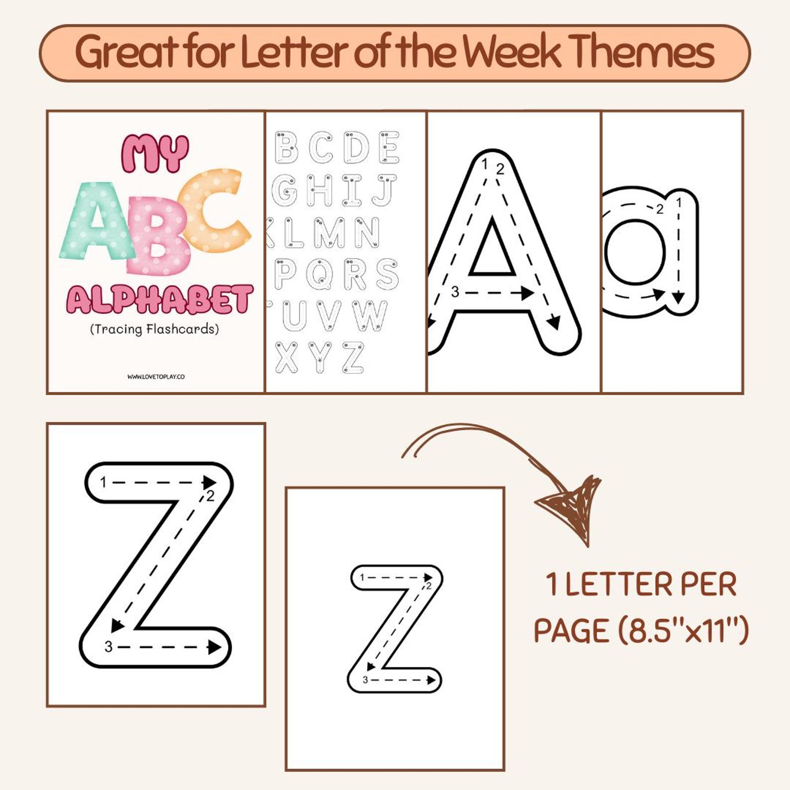 Tracing Alphabet Flashcards PDF | Uppercase & Lowercase Letters A-Z ...