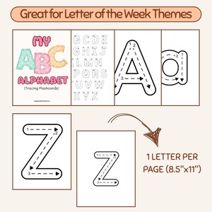 Tracing Alphabet Flashcards PDF | Uppercase & Lowercase Letters A-Z ...