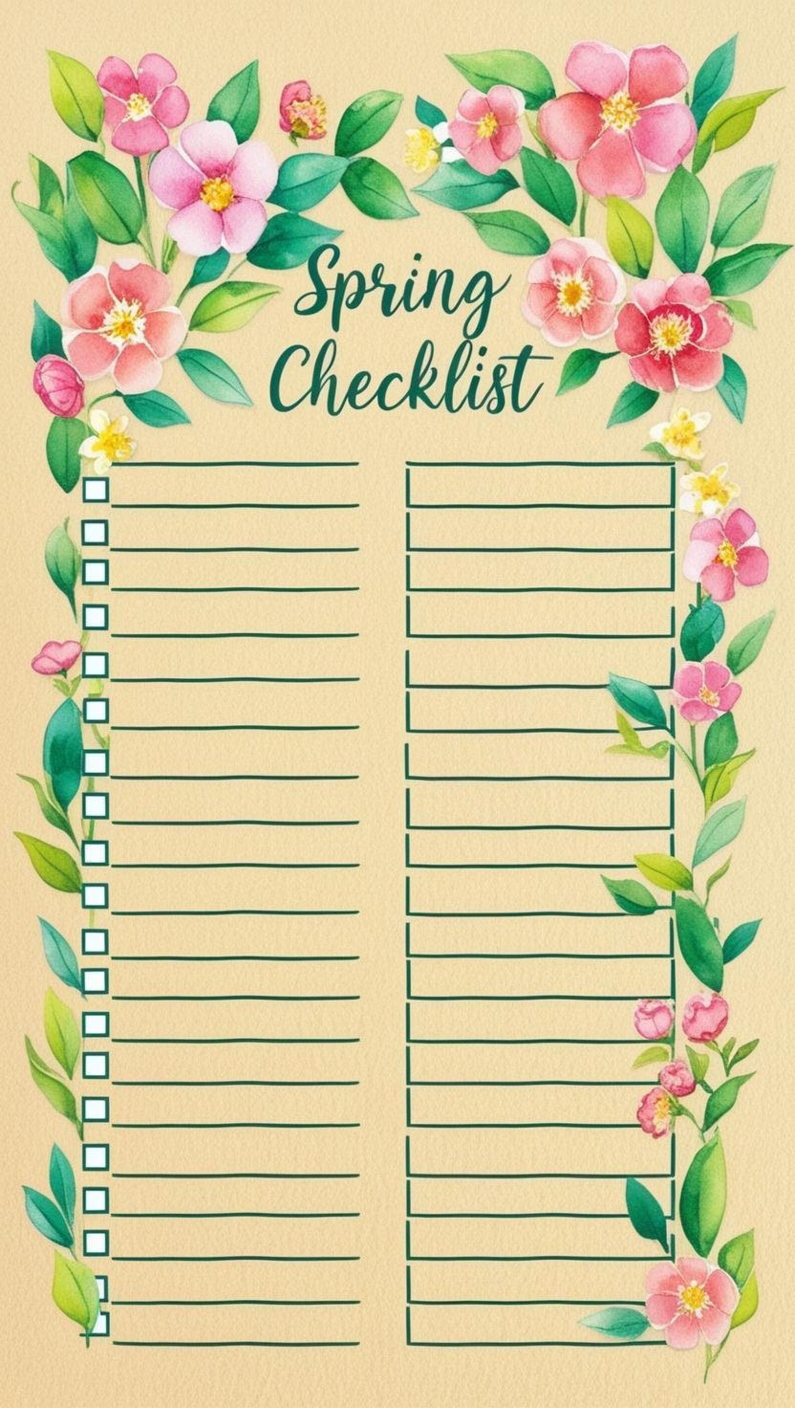 Spring Check List Setup! - Etsy