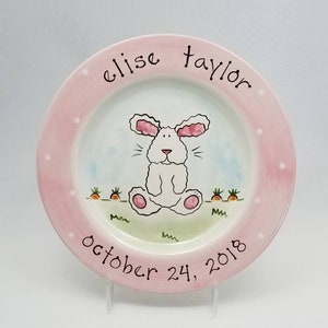 Personalized Baby Plate / Custom Birth Gift / Hand Painted Birth Plate ...