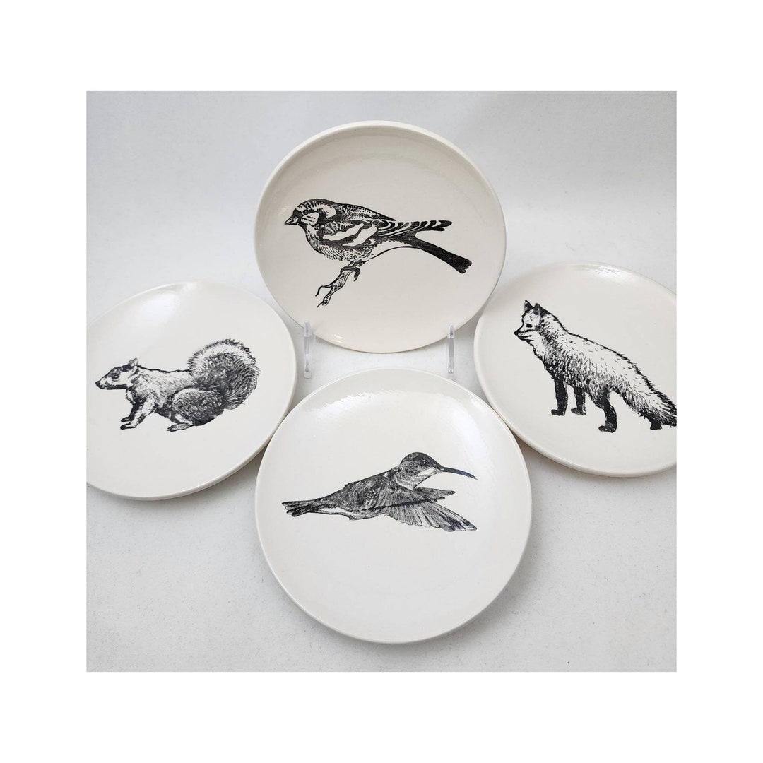 Small Snack Plate With Animal Silkscreen Design / Dessert Plate ...