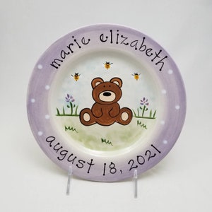 Personalized Baby Plate / Custom Birth Gift / Hand Painted Baby Plate ...