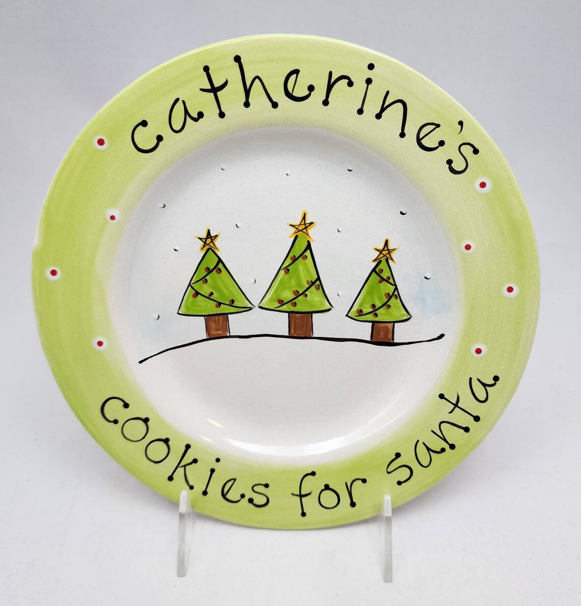 Cookies for Santa Plate With Christmas Tree Design / Personalized ...
