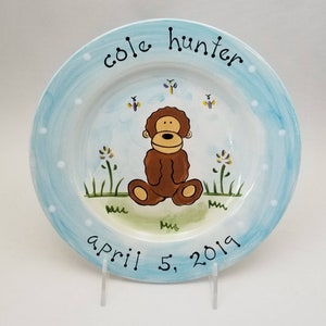 Personalized Baby Plate / Custom Birth Gift / Hand Painted Baby Plate ...
