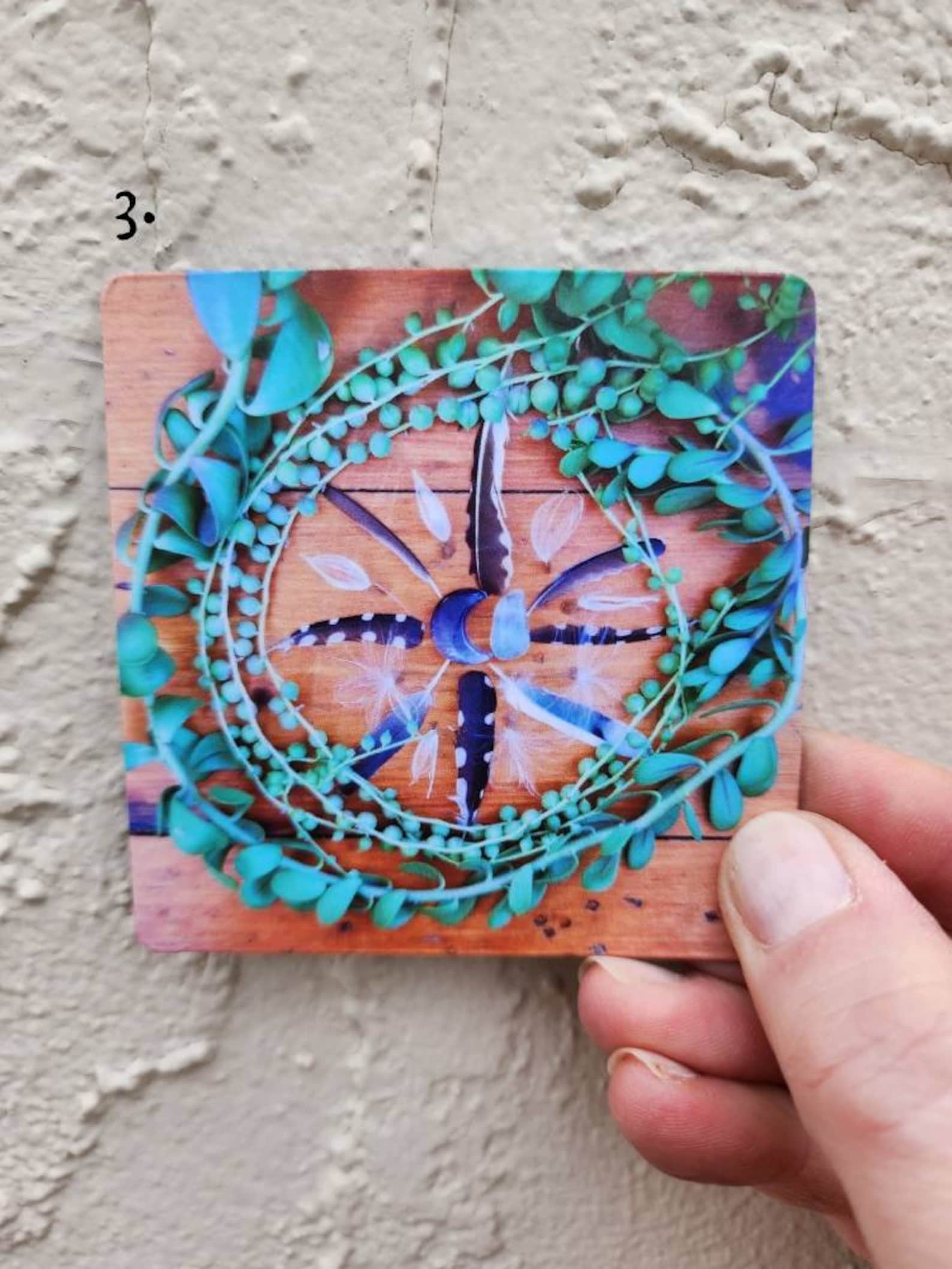 Nature Mandala Magnet / Mandala Magnet / Refrigerator Magnets / Moon ...